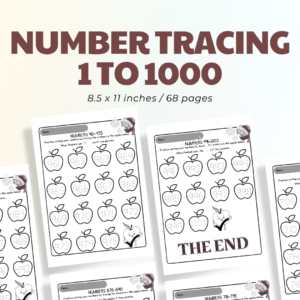 Printable Number Tracing 1 to 1000 Worksheets / Editable Canva Template ...