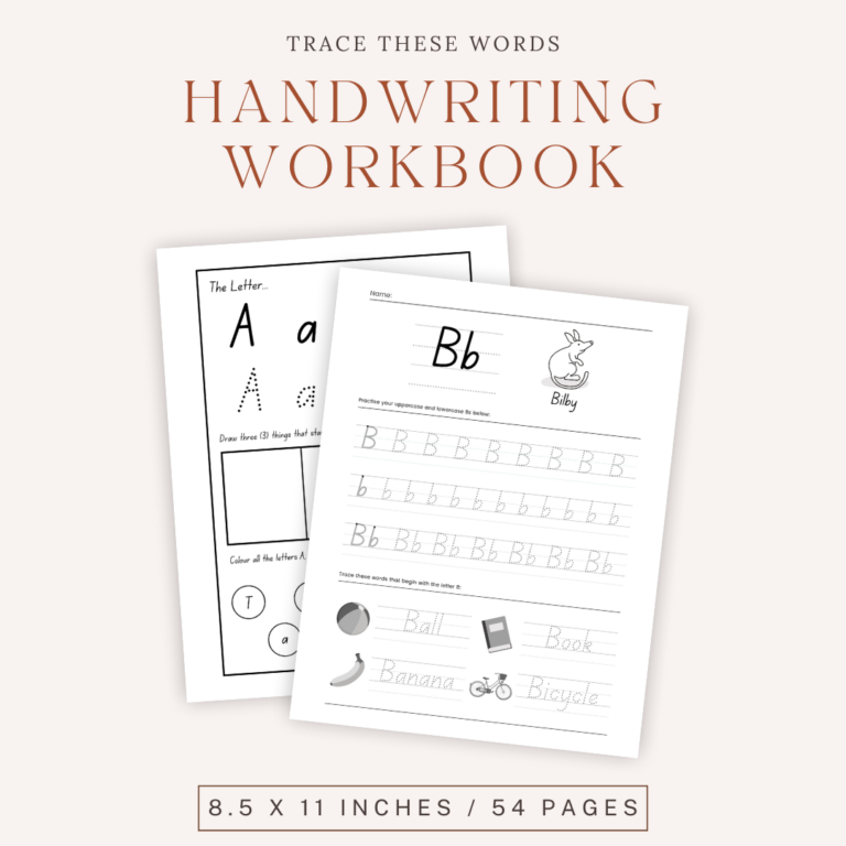 Handwriting Workbook ABC / Editable Canva Template - omnimart24h.com