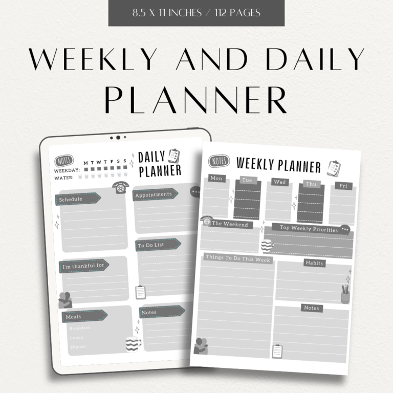 Weekly and Daily Planner / Editable Canva Template - omnimart24h.com