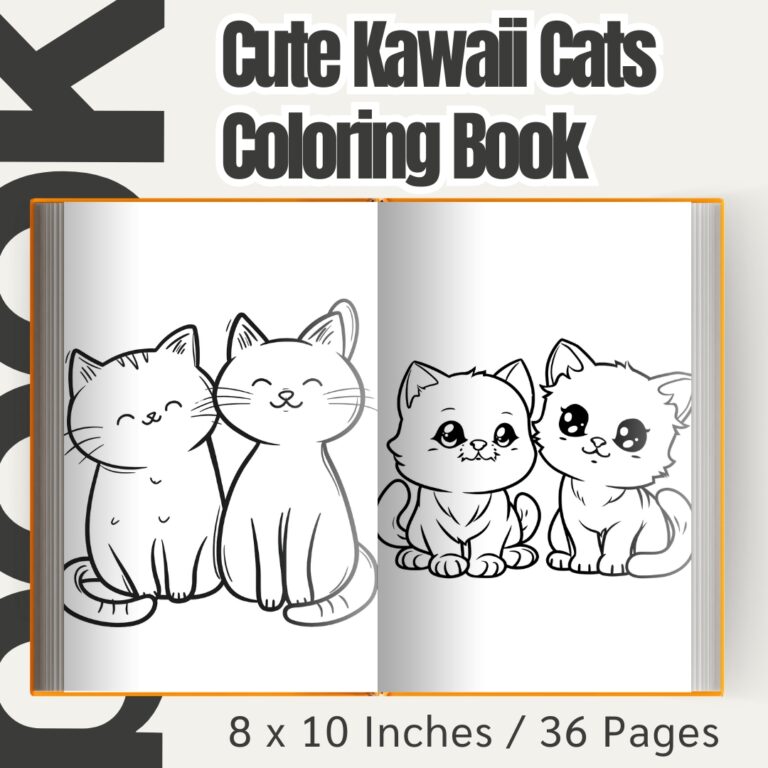 Cute Kawaii Cats Coloring Pages / Sheets of Cute Kawaii Cats Clipart ...