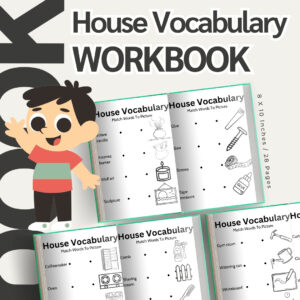 House Vocabulary Workbook: Match Words To Picture and Color The Picture ...