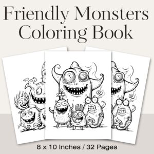 Friendly Monsters Coloring Pages / Sheets of Friendly Monsters Clipart ...