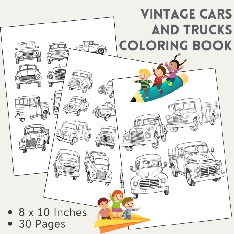 Vintage Cars and Trucks Coloring Pages / Sheets of Vintage Cars and ...