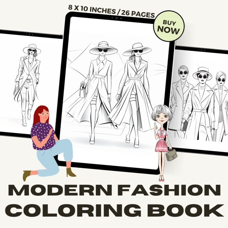 Modern Fashion Coloring Pages / Sheets of Modern Fashion Clipart ...