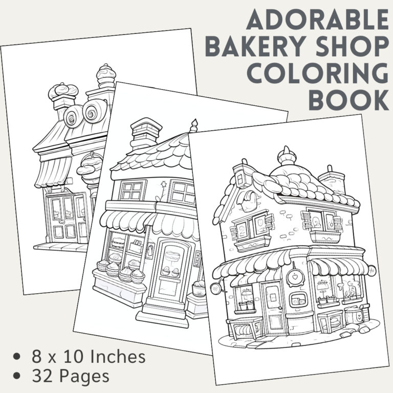Adorable Bakery Shop Coloring Pages / Sheets of Adorable Bakery Shop ...