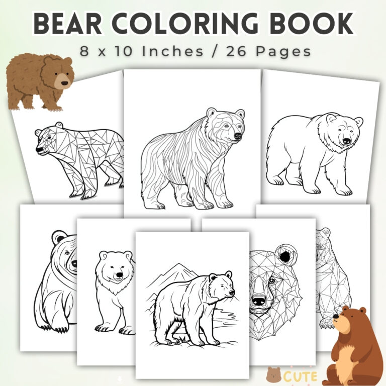 Bear Coloring Pages / Sheets of Bear Clipart {Coloring Book ...