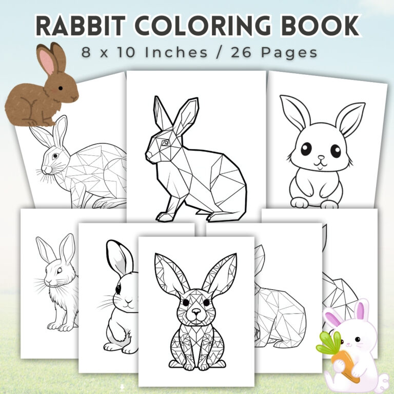 Rabbit Coloring Pages / Sheets of Rabbit Clipart {Coloring Book ...