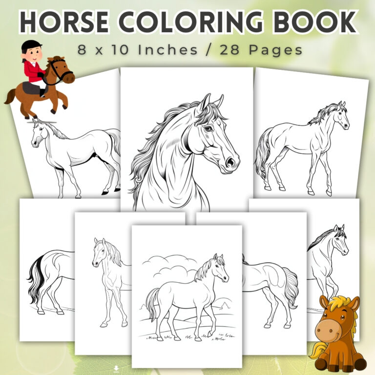 Horse Coloring Pages / Sheets of Horse Clipart {Coloring Book ...