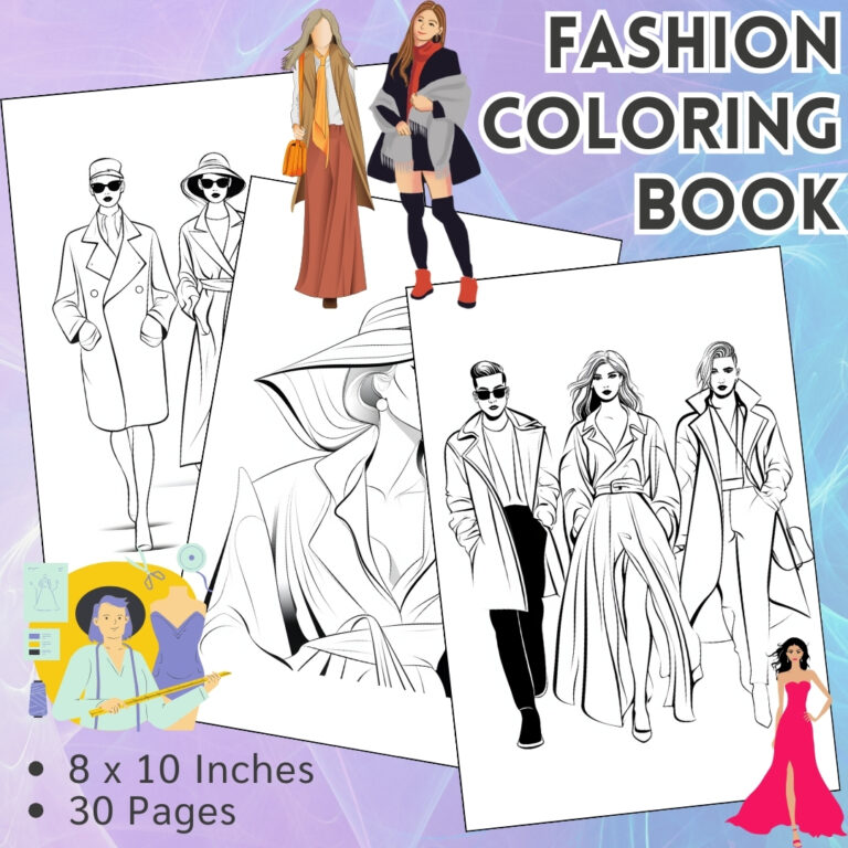Fashion Coloring Pages / Sheets of Fashion Clipart {Coloring Book ...