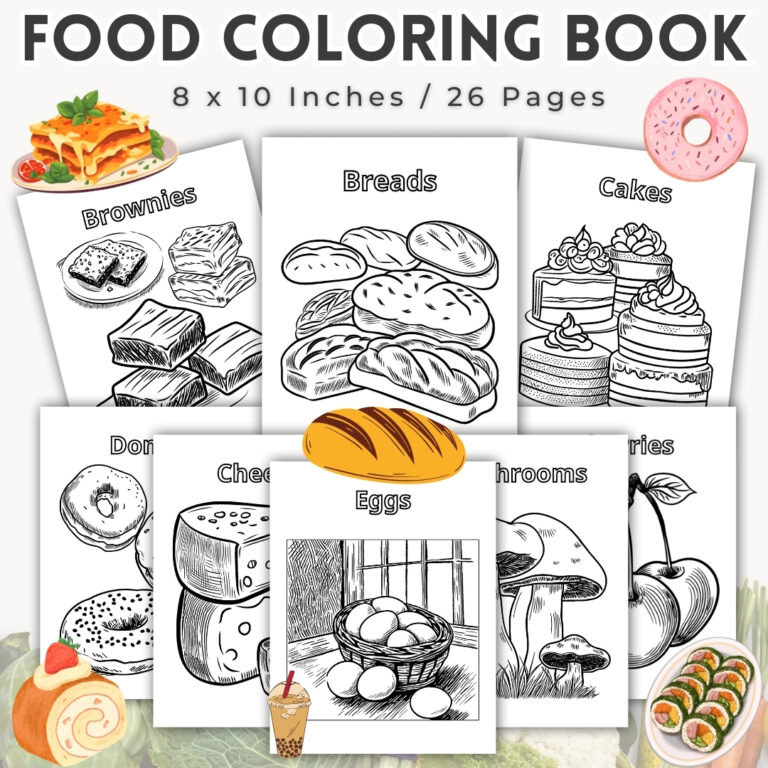 Food Coloring Pages Vol.2 / Sheets of Food Clipart {Coloring Book ...