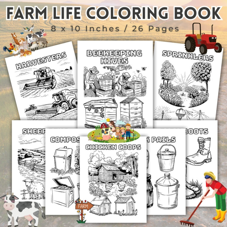 Farm Life Coloring Pages Vol.2 / Sheets of Farm Life {Coloring Book ...