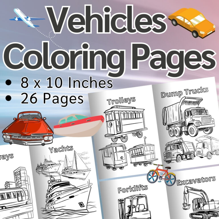 Vehicles Coloring Pages Vol.2 / Sheets of Vehicles Clipart {Coloring ...