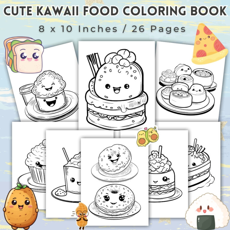 Cute Kawaii Food Coloring Pages Vol.2 / Sheets of Cute Kawaii Food ...