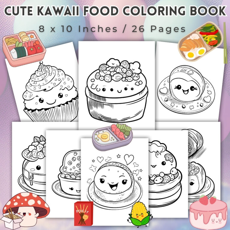 Cute Kawaii Food Coloring Pages Vol.3 / Sheets of Cute Kawaii Food ...
