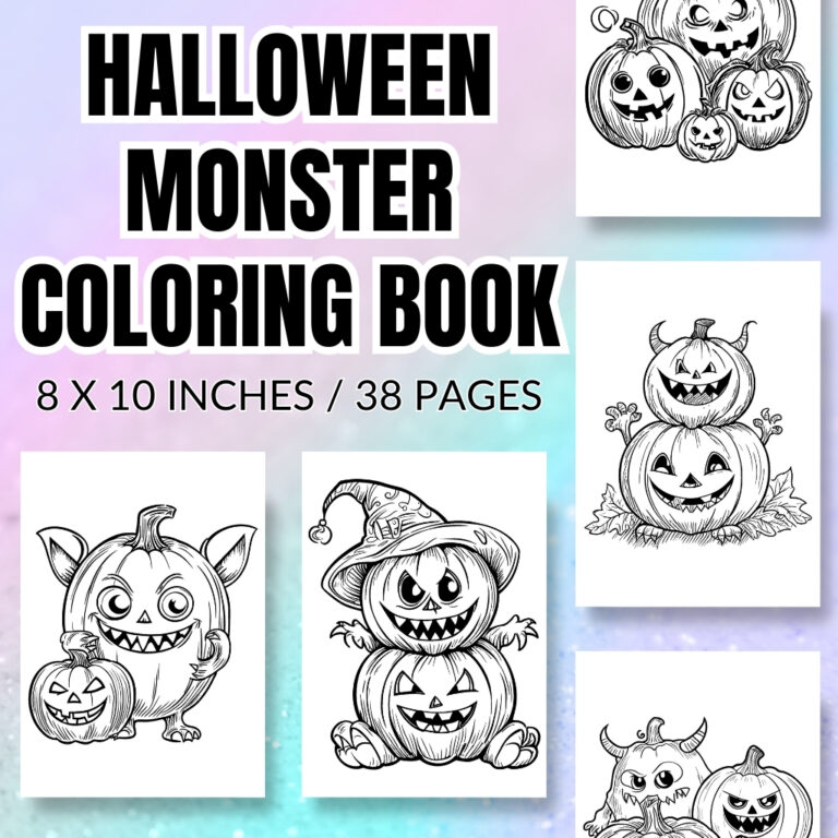 Halloween Monster Coloring Pages / Sheets of Halloween Monster Clipart ...