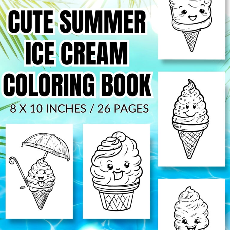 Cute Summer Ice Cream Coloring Pages / Sheets of Cute Summer Ice Cream ...