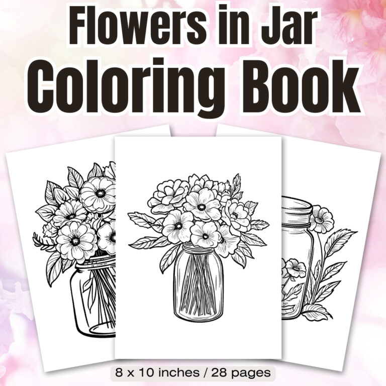 Flowers in Jar Coloring Pages / Sheets of Flowers in Jar Clipart ...