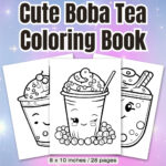 Cute Boba Tea Coloring Pages Vol.2 / Sheets of Cute Boba Tea Clipart ...