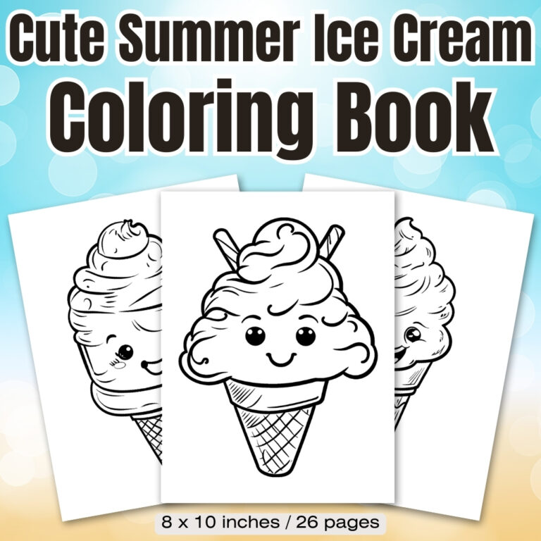 Cute Summer Ice Cream Coloring Pages / Sheets of Cute Summer Ice Cream ...