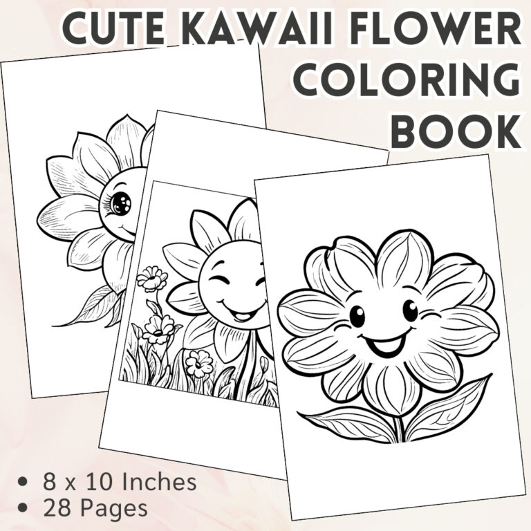 Cute Kawaii Flower Coloring Pages / Sheets of Cute Kawaii Flower ...