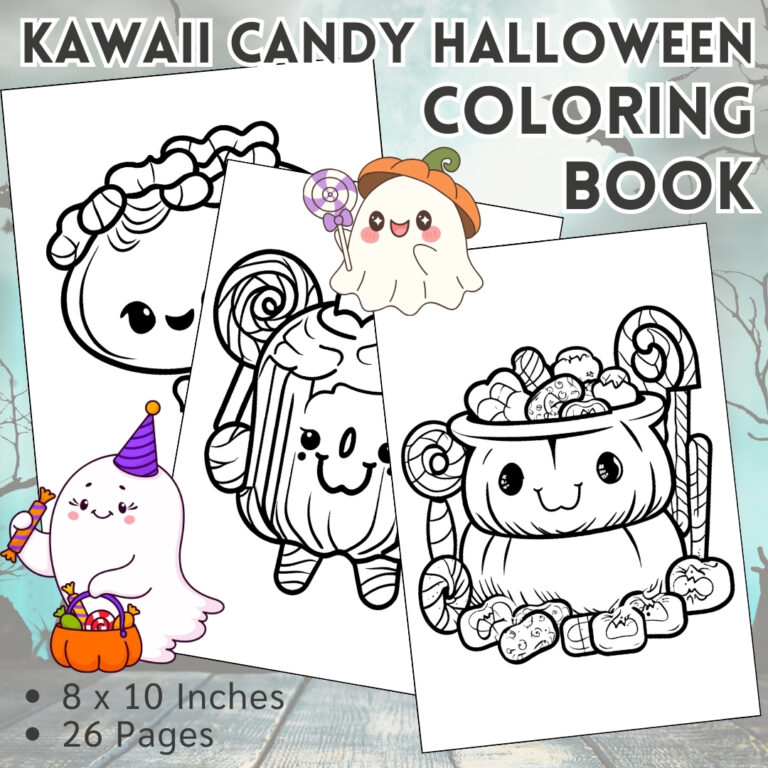 Kawaii Candy Halloween Coloring Pages / Sheets of Kawaii Candy ...