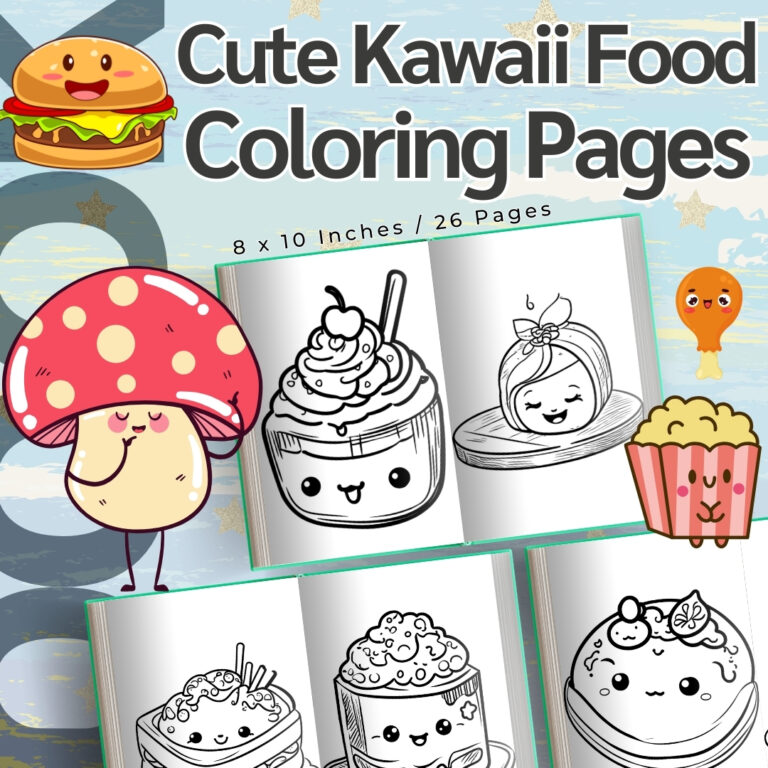 Cute Kawaii Food Coloring Pages Vol.2 / Sheets of Cute Kawaii Food ...