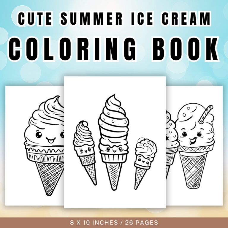 Cute Summer Ice Cream Coloring Pages / Sheets of Cute Summer Ice Cream ...
