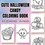Cute Halloween Candy Coloring Pages Vol.1 / Sheets of Cute Halloween ...