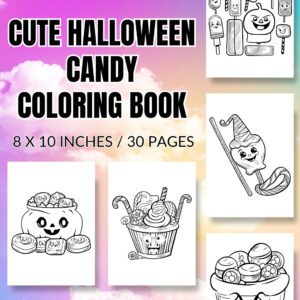 Cute Halloween Candy Coloring Pages Vol.2 / Sheets of Cute Halloween ...