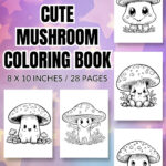 Cute Mushroom Coloring Pages / Sheets of Cute Mushroom Clipart ...