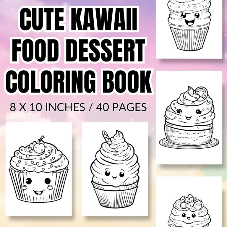 Cute Kawaii Food Dessert Coloring Pages / Sheets of Cute Kawaii Food ...