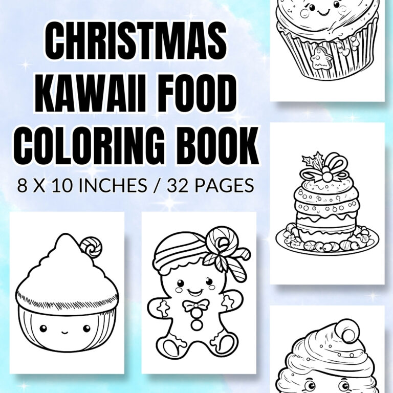 Christmas Kawaii Food Coloring Pages Vol.1 / Sheets of Christmas Kawaii ...