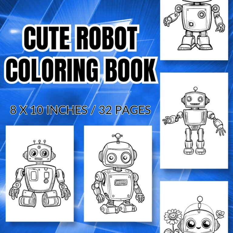 Cute Robot Coloring Pages Vol.1 / Sheets of Cute Robot Clipart ...