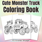Cute Monster Truck Coloring Pages / Sheets of Cute Monster Truck ...