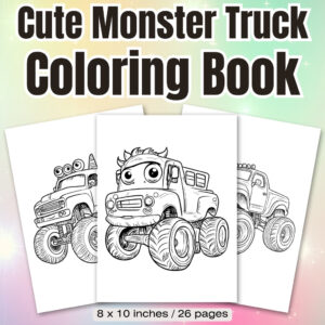 Cute Monster Truck Coloring Pages / Sheets of Cute Monster Truck ...