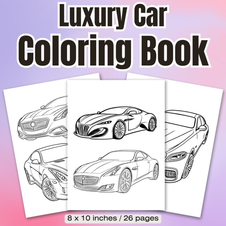 Luxury Car Coloring Pages / Sheets of Luxury Car Clipart {Coloring Book ...