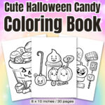 Cute Halloween Candy Coloring Pages Vol.2 / Sheets of Cute Halloween ...