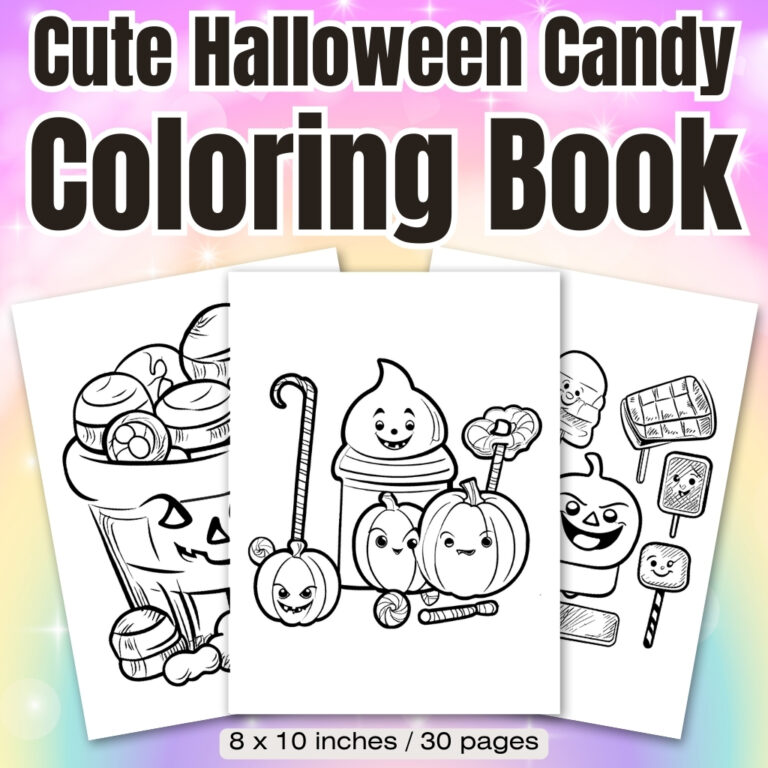 Cute Halloween Candy Coloring Pages Vol.2 / Sheets of Cute Halloween ...