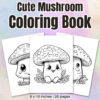Cute Mushroom Coloring Pages / Sheets of Cute Mushroom Clipart ...