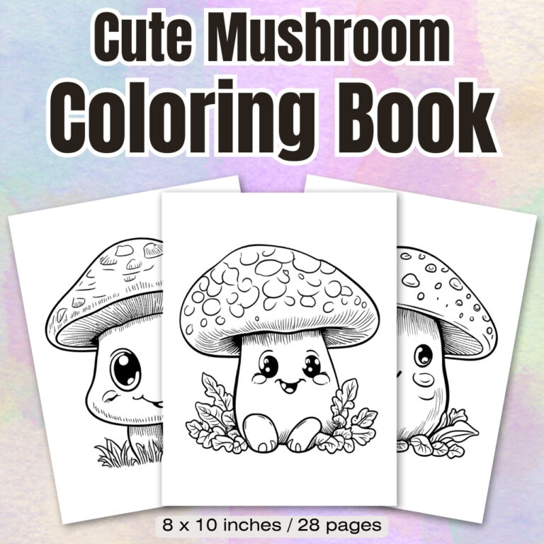 Cute Mushroom Coloring Pages / Sheets of Cute Mushroom Clipart ...