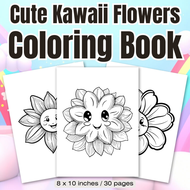 Cute Kawaii Flowers Coloring Pages / Sheets of Cute Kawaii Flowers ...