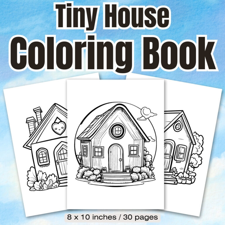 Tiny House Coloring Pages / Sheets of Tiny House Clipart {Coloring Book ...