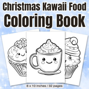 Christmas Kawaii Food Coloring Pages Vol.1 / Sheets of Christmas Kawaii ...