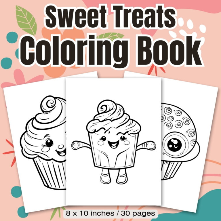 Sweet Treats Coloring Pages / Sheets of Sweet Treats Clipart {Coloring ...