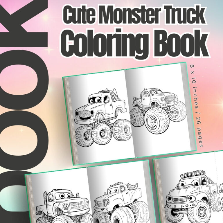 Cute Monster Truck Coloring Pages / Sheets of Cute Monster Truck ...