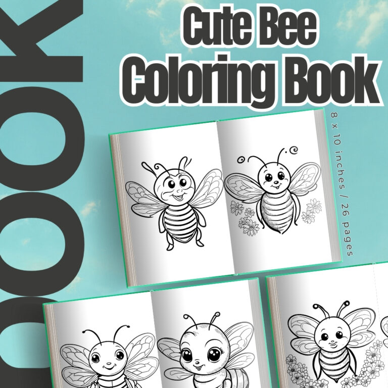 Cute Bee Coloring Pages / Sheets of Cute Bee Clipart {Coloring Book ...