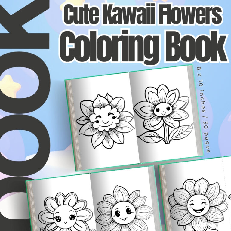 Cute Kawaii Flowers Coloring Pages / Sheets of Cute Kawaii Flowers ...