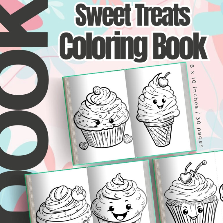 Sweet Treats Coloring Pages / Sheets of Sweet Treats Clipart {Coloring ...