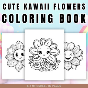 Cute Kawaii Flowers Coloring Pages / Sheets of Cute Kawaii Flowers ...