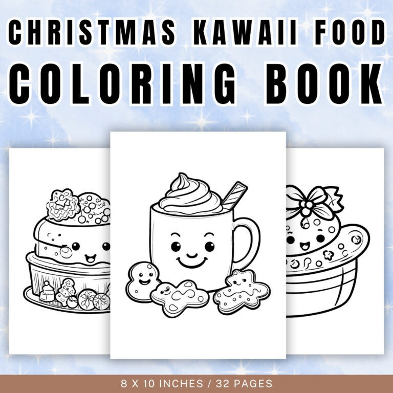 Christmas Kawaii Food Coloring Pages Vol.1 / Sheets of Christmas Kawaii ...